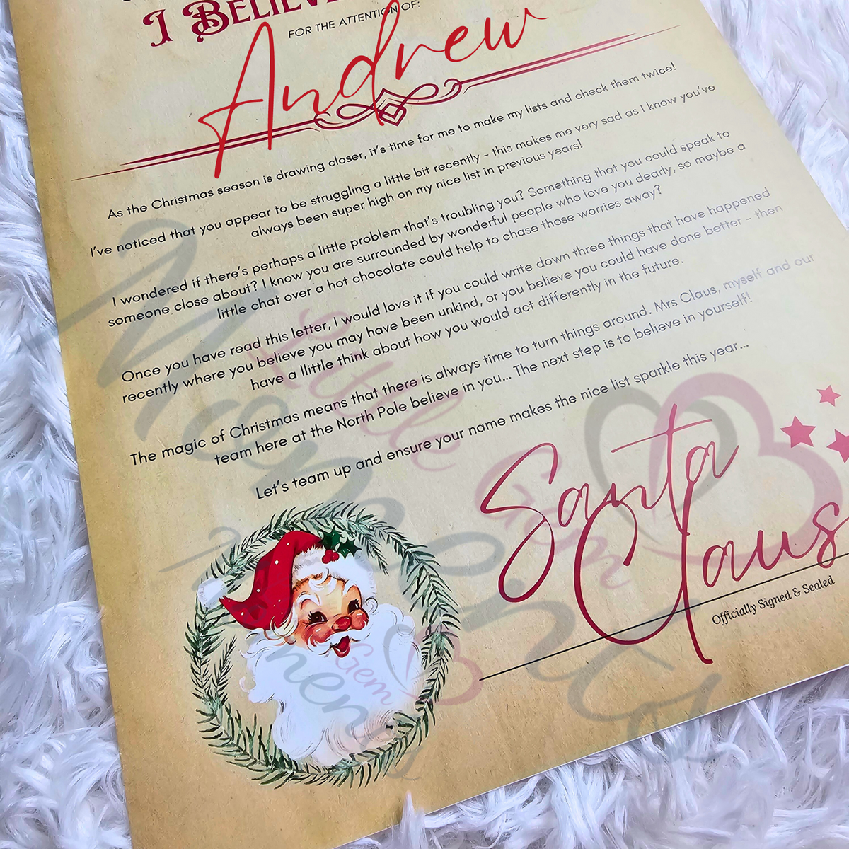 Personalised I Believe In You Santa Letter to Encourage Good Behaviour ...