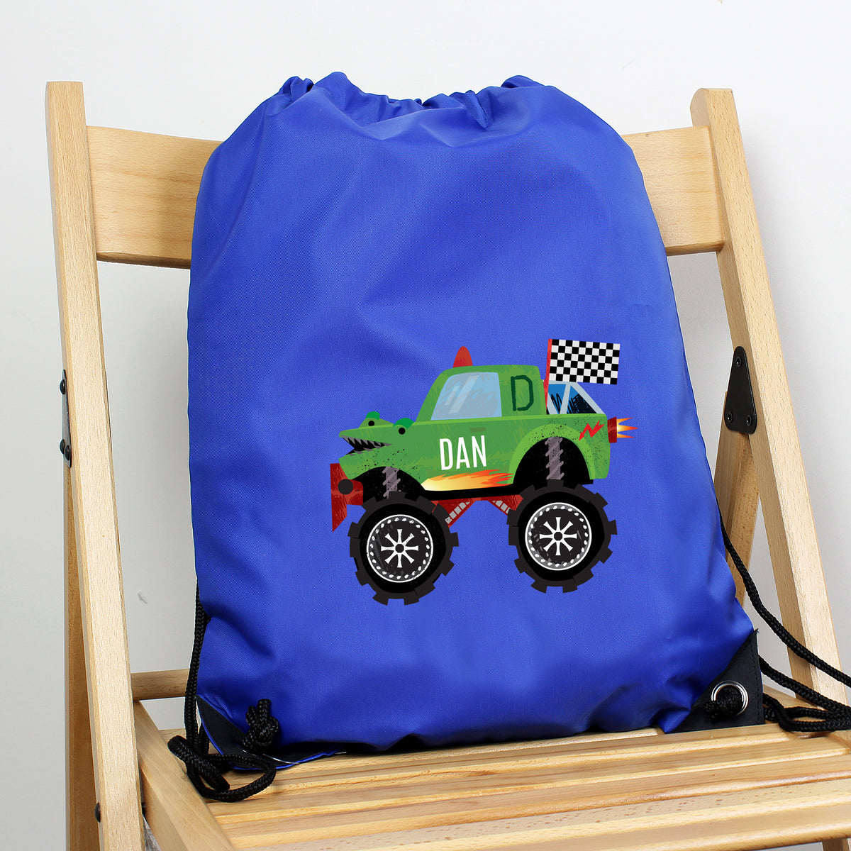 Personalised Monster Truck Blue Kit Bag – Little Gem Moments