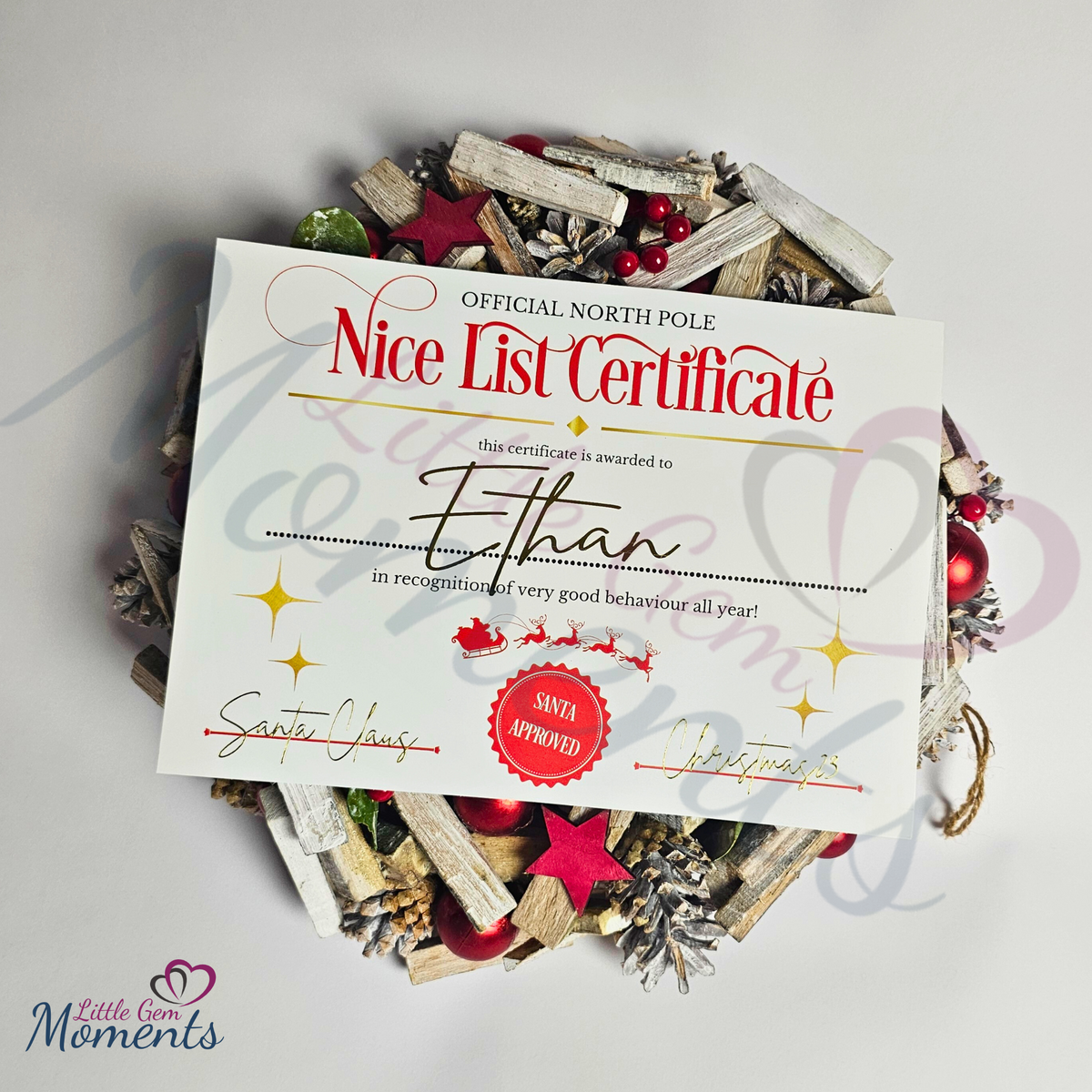 Personalised A4 Nice List Certificate – Little Gem Moments