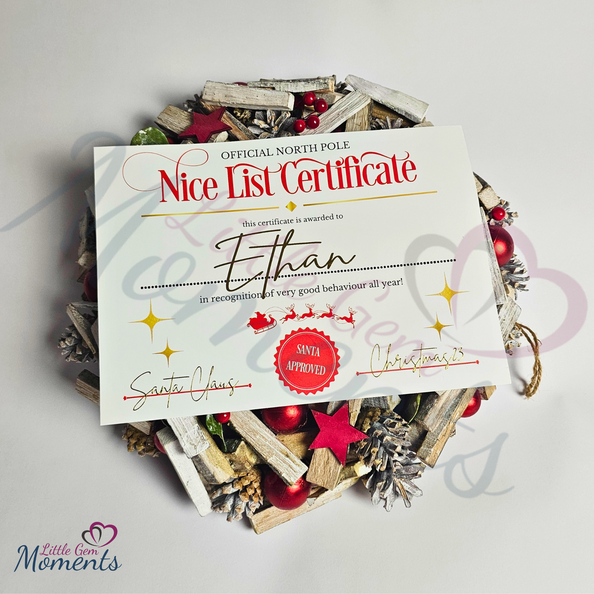 Personalised A4 Nice List Certificate – Little Gem Moments