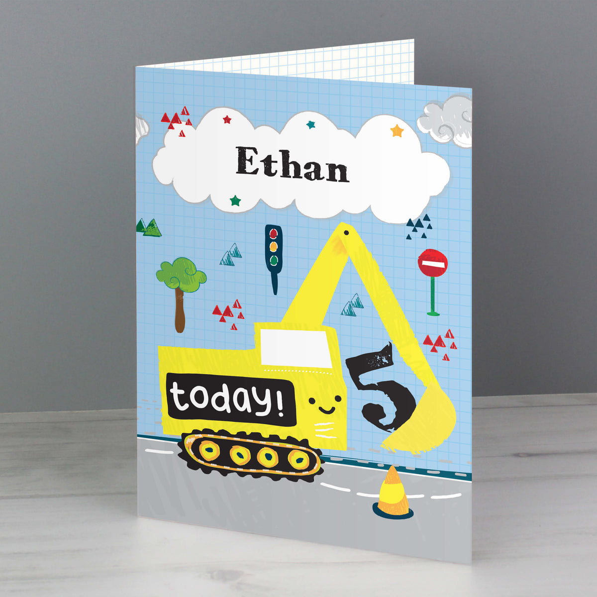 Personalised Digger Birthday Card – Little Gem Moments